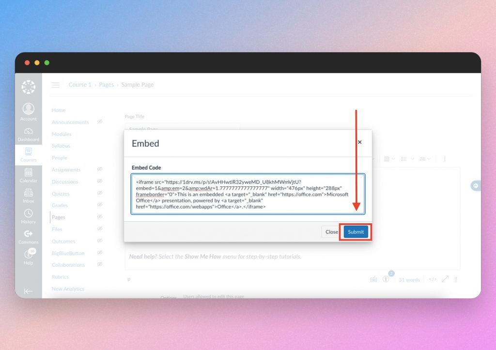 How to embed a PowerPoint in Canvas LMS - SlideSpeak
